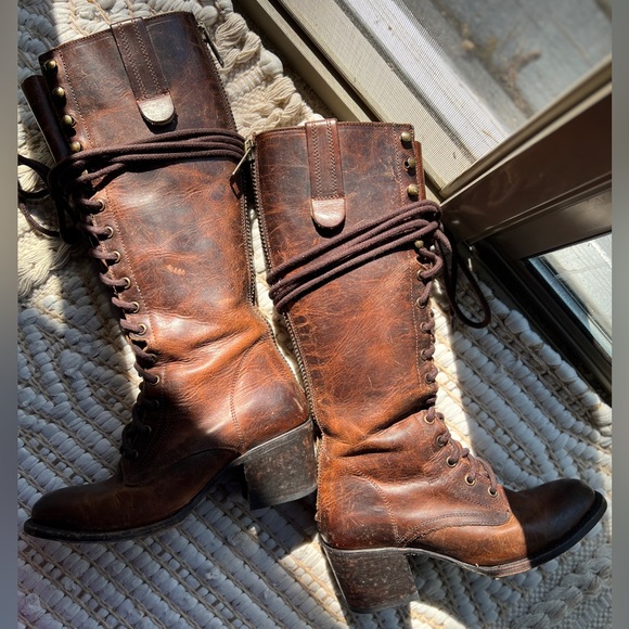 Freebird by Steven | Shoes | Freebird By Steven Og Grany Laceup Boots Brown Distressed Pull Up ...